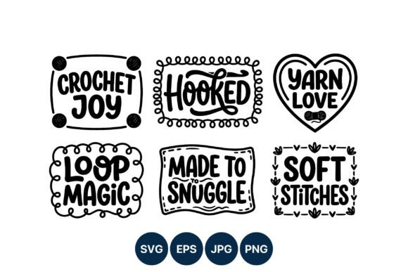 Crochet Quotes Hand Lettering Vector Graphic by DesignVectx · Creative ...