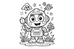 Cute Robot Kids Coloring Pages Graphic by MyCreativeLife · Creative Fabrica