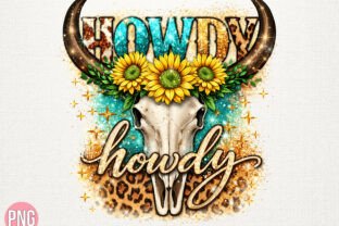 Howdy Bull Skull Sunflower Leopard PNG Graphic by Cozy Prints ...