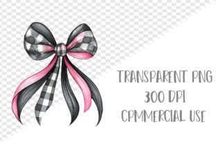 Pink Black Coquette Gingham Clipart Set Graphic by GraphicTech360 ...