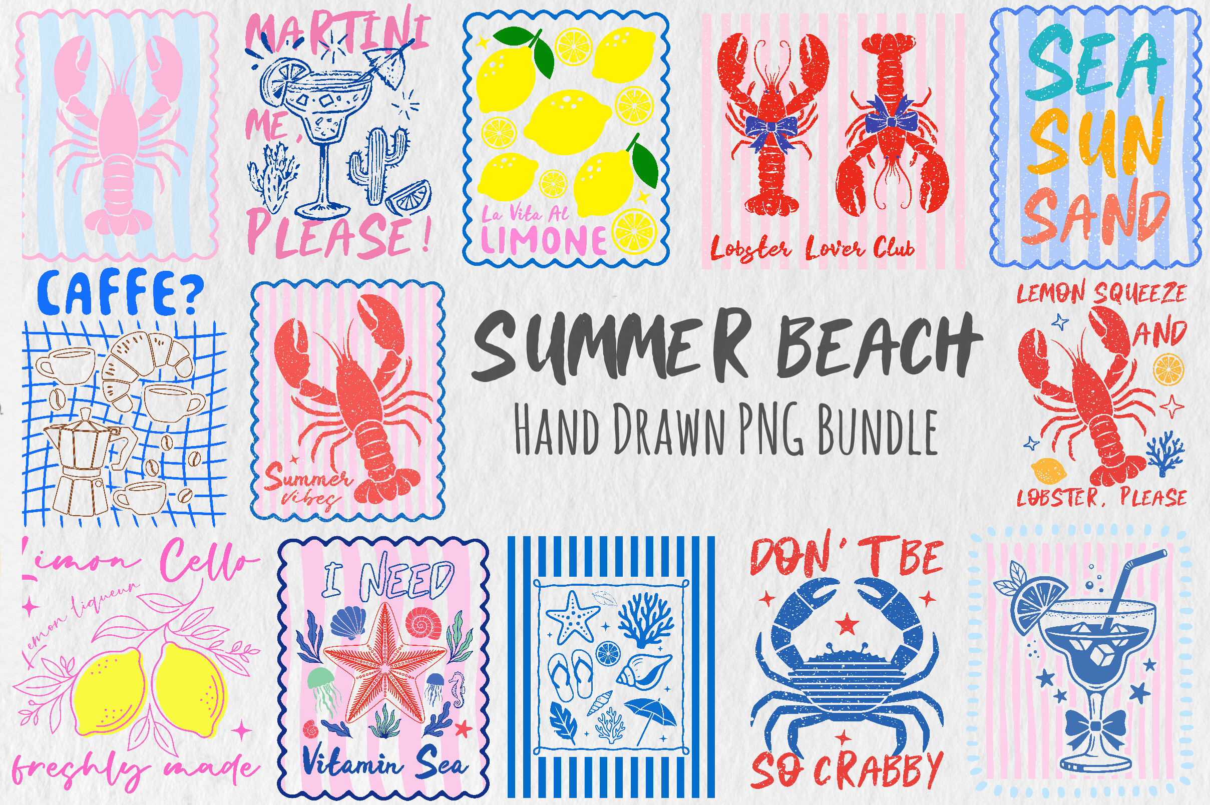 Summer Beach Hand Drawn PNG Bundle Graphic by LibbyWishes · Creative ...