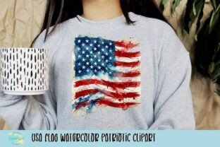 USA Flag Watercolor Patriotic Clipart Graphic by DigitalArtGood ...
