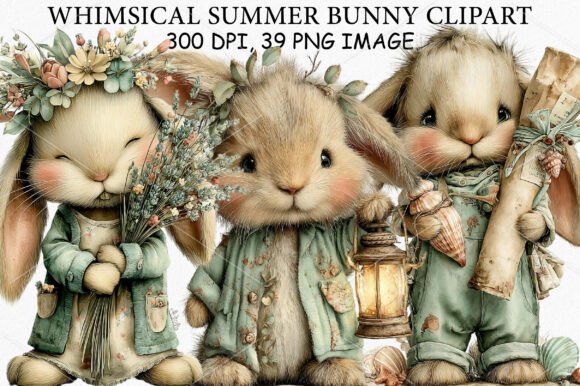 Whimsical Summer Girl Clipart Bundle Graphic by Lazy Panda · Creative ...