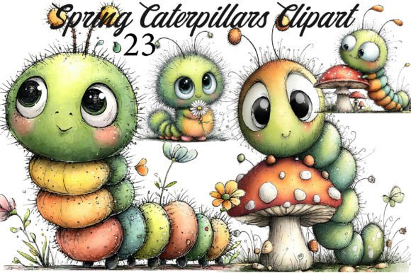 Whimsical Spring Summer Cat Clipart Graphic by Creative Print ...
