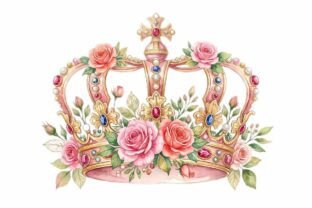 Watercolor Crown with Flowers Graphic by VetalStock · Creative Fabrica