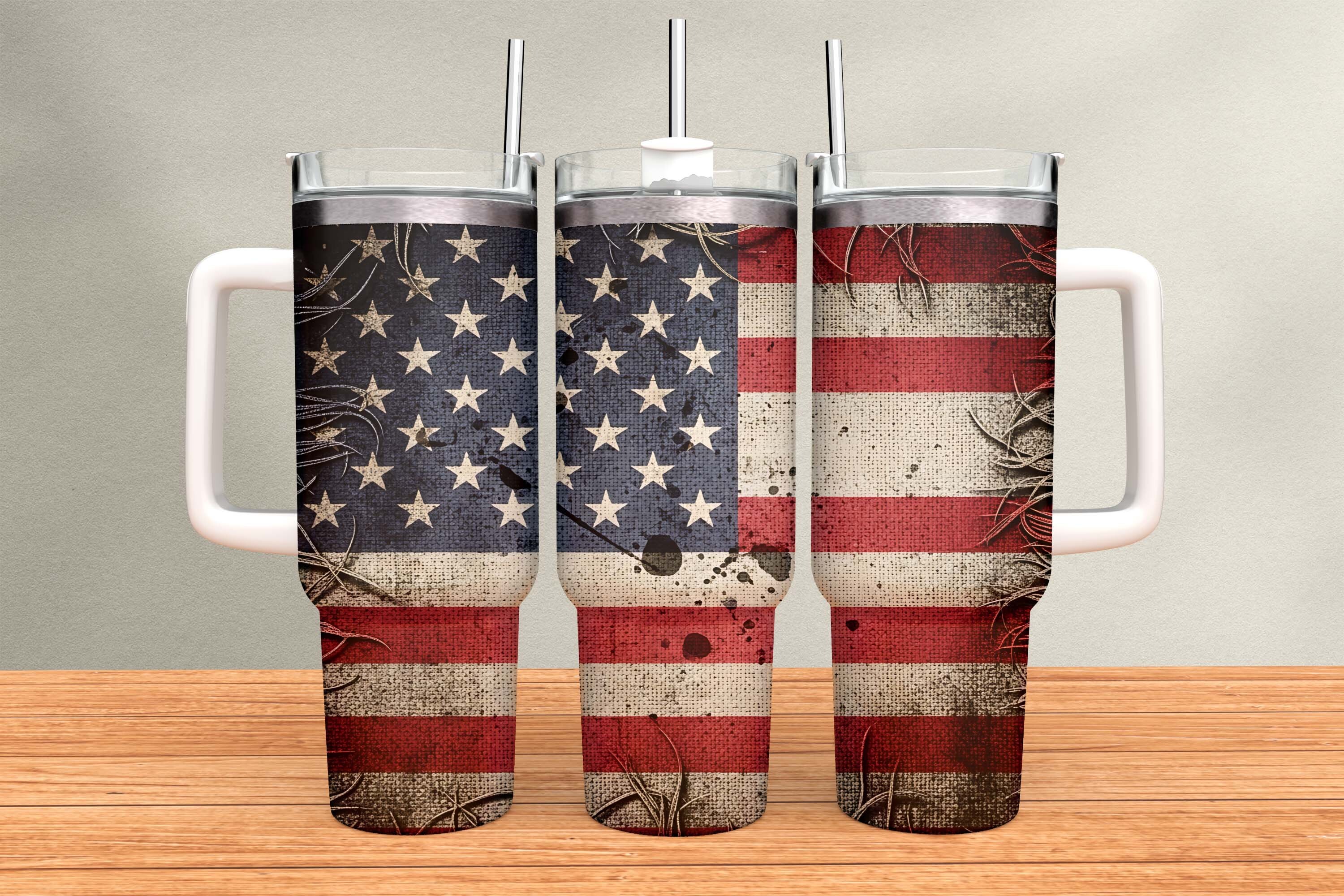 Grunge American Flag Tumbler Wrap PNG Graphic by Vision Art · Creative ...