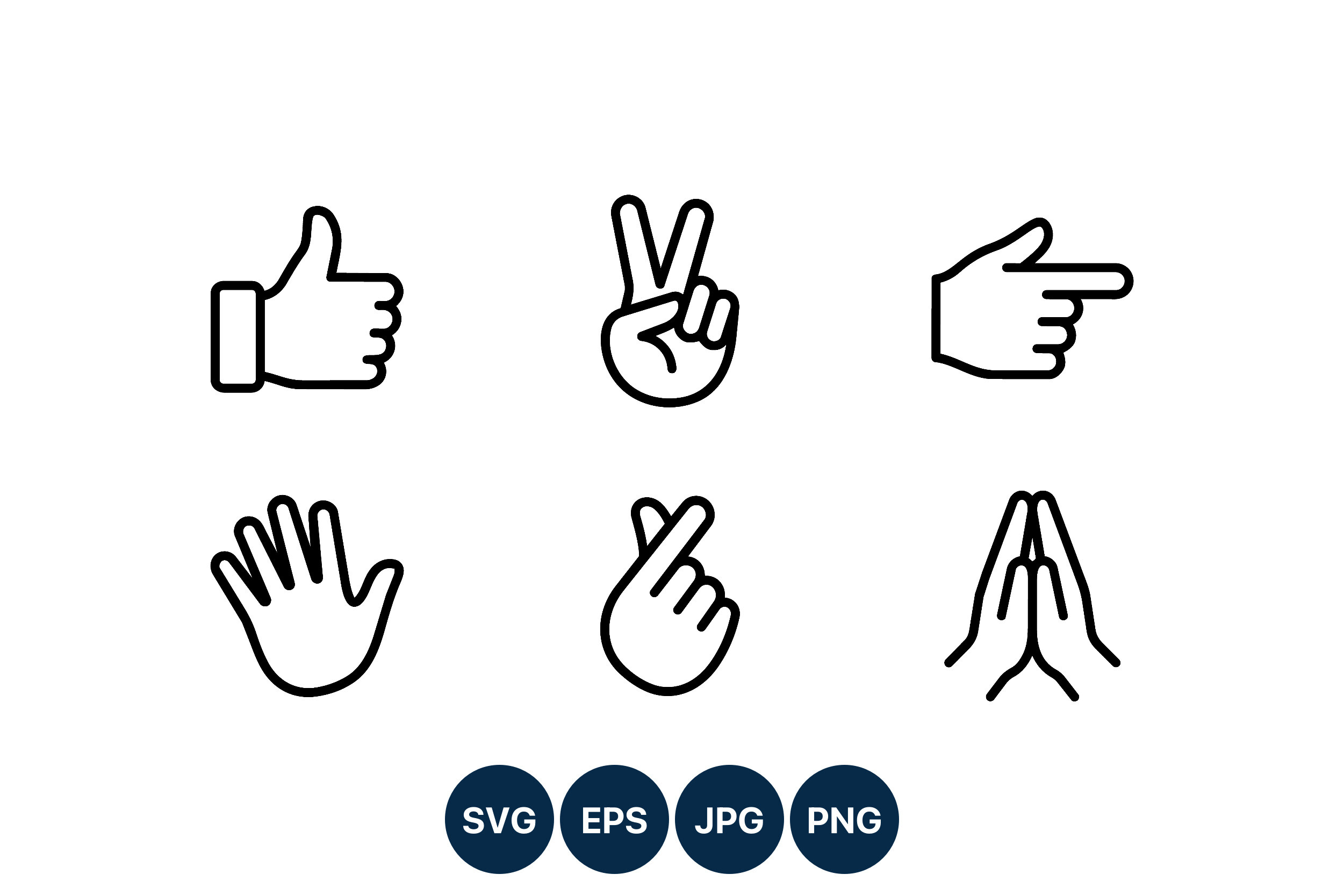 Hand Gesture Icon Set Graphic by DesignVectx · Creative Fabrica