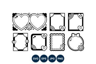 Heart Frames Line Art Vector Graphic by DesignVectx · Creative Fabrica
