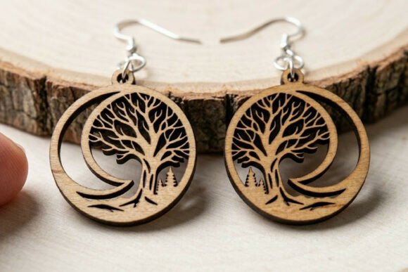 Laser Cut Feather Earring SVG · Creative Fabrica