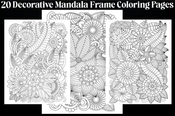 Decorative Mandala Frame Coloring Pages Graphic by Pixvera · Creative ...
