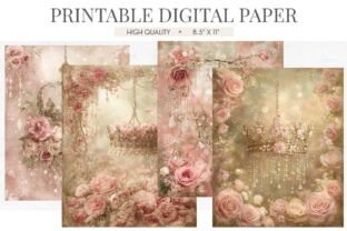 Royal Crown and Roses Digital Paper Graphic by Luv Bijou · Creative Fabrica