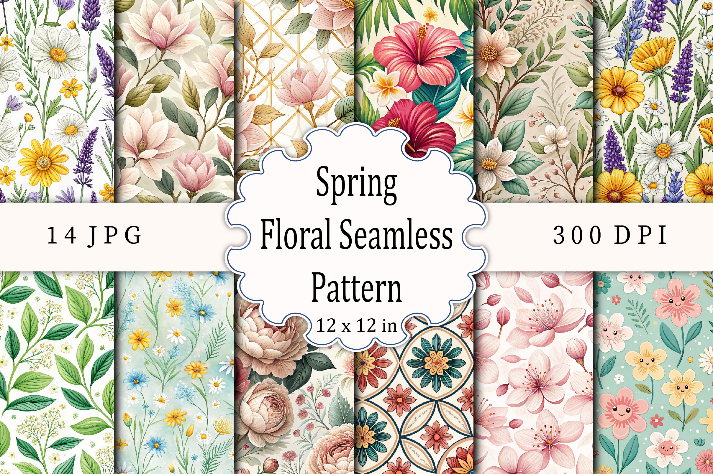 Spring Floral Seamless Pattern Graphic by KDP TEMPLATES ART · Creative ...