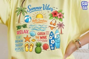 Summer Vibes Beach Clipart PNG Bundle Graphic by siatia · Creative Fabrica