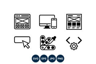 Web Design Black and White Icon Set Graphic by DesignVectx · Creative ...