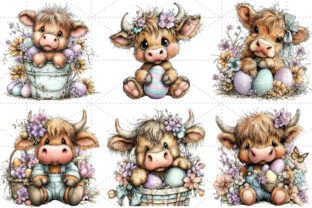 Whimsical Easter Highland Cow Clipart Graphic by Dream Petals Studio ...