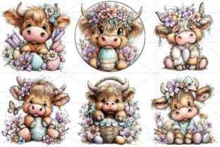 Whimsical Easter Highland Cow Clipart Graphic by Dream Petals Studio ...