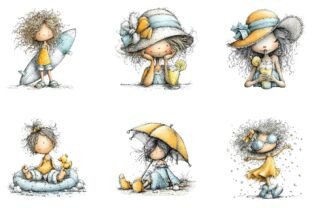 Whimsical Summer Girl Clipart Graphic by Print Magic · Creative Fabrica