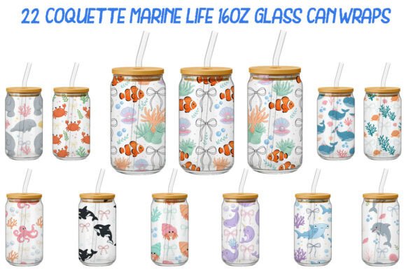 Hibiscus Flower 16oz Glass Can Wrap Graphic by Foxmia · Creative Fabrica