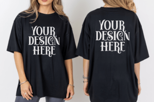 Gildan 5000 Front & Back T-Shirt Mockup Graphic by Real POD Mockups ...
