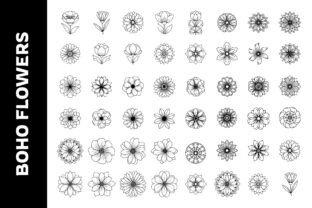 Minimalist Line Art Boho Flower Vectors Graphic by Nandinigraphics ...