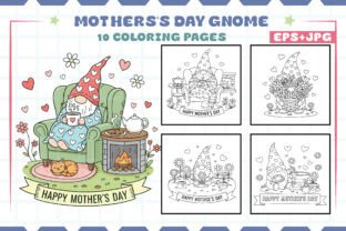 Mothers's Day Gnome Coloring Pages Graphic by Loca shop4 · Creative Fabrica