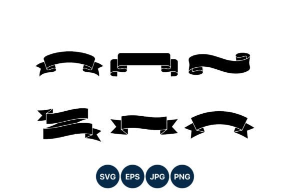 Black Ribbon Banner Vector Set Graphic by DesignVectx · Creative Fabrica