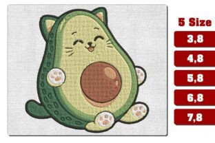Cute Avocato Cat Avocado Embroidery File · Creative Fabrica