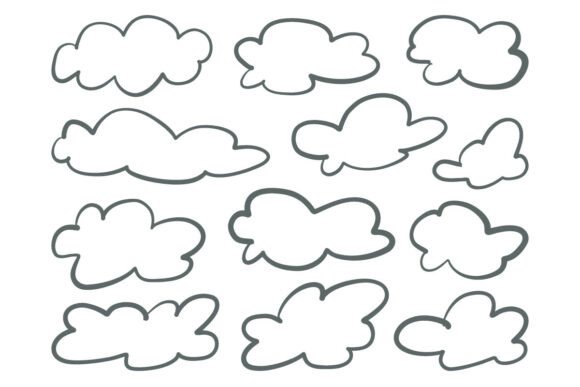 Hand Drawn Doodle Elements Clipart Set Graphic by Musbila · Creative ...