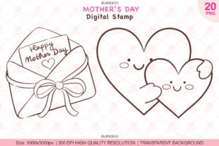 Mother’s Day Digital Stamp, Clip Art Graphic by jiinshui · Creative Fabrica