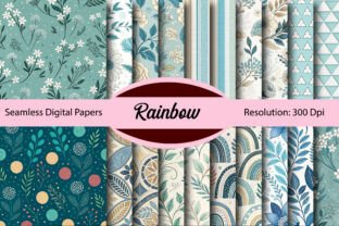 Rainbow 70s Seamless Digital Paper Graphic by Colourful · Creative Fabrica