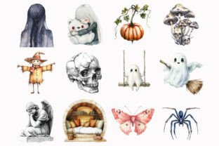 Watercolor Haunted Forest Clipart Graphic by Design Market · Creative ...