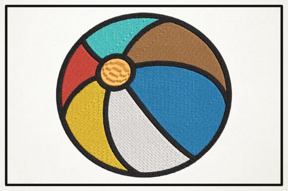 Colorful Beach Ball Embroidery Design · Creative Fabrica