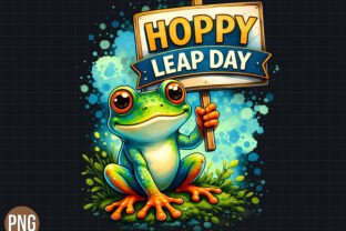Hoppy Leap Day Cute Frog Sign PNG Graphic by Frogi Prints · Creative ...