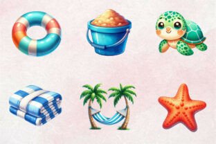 Seaside Summer Watercolor Clipart Graphic by MK Graphics · Creative Fabrica