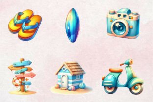 Seaside Summer Watercolor Clipart Graphic by MK Graphics · Creative Fabrica