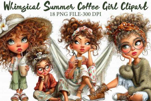 Whimsical Summer Cats Clipart Graphic by LibbyWishes · Creative Fabrica