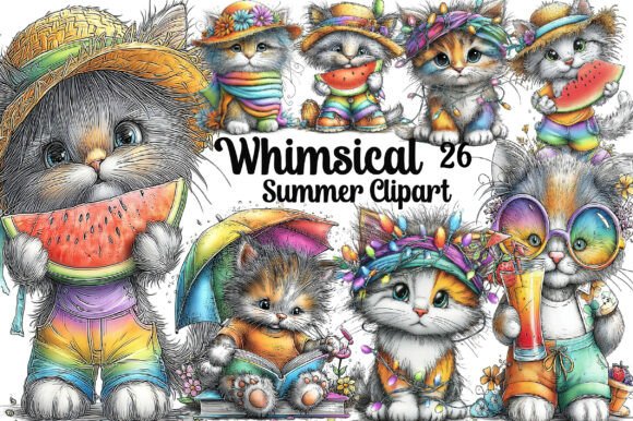 Summer Funny Girls Clipart Graphic by Creative Print · Creative Fabrica