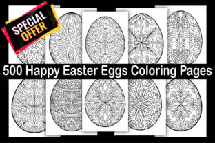 500 Happy Easter Eggs Coloring Pages Graphic by (US) Design Studio ...