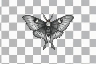 Gothic Moth Moon Dark Tee Design PNG Graphic by Skaberhuset · Creative ...