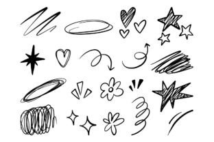 Hand Drawn Doodle Elements Clipart Set Graphic by Musbila · Creative ...
