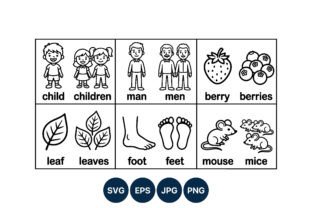 Singular and Plural Noun Line Art Graphic by DesignVectx · Creative Fabrica