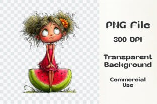 Summer Cute Fruit Girls Clipart Graphic by Breezy.Lane · Creative Fabrica
