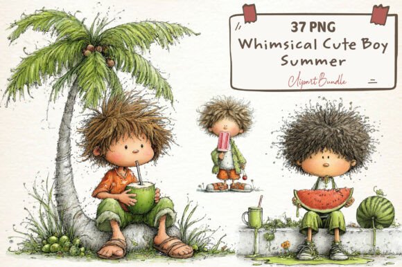 Whimsical Summer Strawberry Clipart Graphic by Breezy.Lane · Creative ...