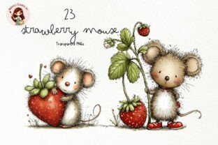 Cute Strawberry Mouse PNG Clipart Graphic by Nicolle's Colorful Art ...