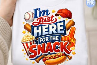 Just Here for the Snack Baseball PNG Graphic by LILY DIGITAL Arts ...