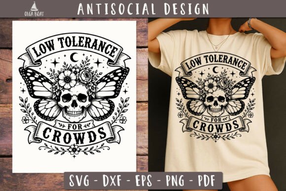 Funny Introvert Skull SVG PNG Antisocial Graphic by Olga Boat Design ...