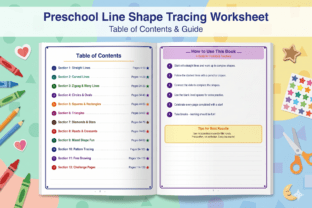 Preschool Line Shape Tracing Worksheet Graphic by KDP Studio · Creative ...