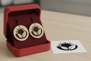 Sunflower Earring Laser Cut Design Graphic by Grafica · Creative Fabrica
