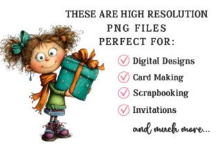 Whimsical Funny Birthday Girls Clipart Graphic by RevolutionCraft ...