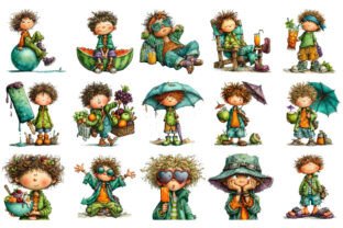 Whimsical Summer Funny Kids Clipart Graphic by RevolutionCraft ...